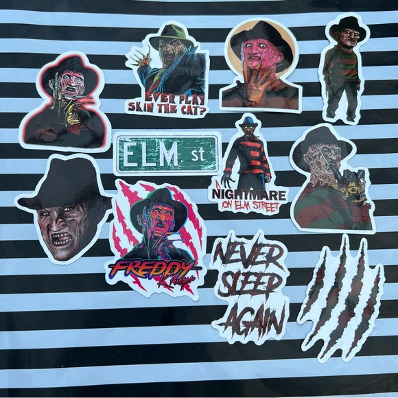 Office | Freddy Krueger 11 Pc Sticker Bundle Halloween Elm Street Vinyl ...